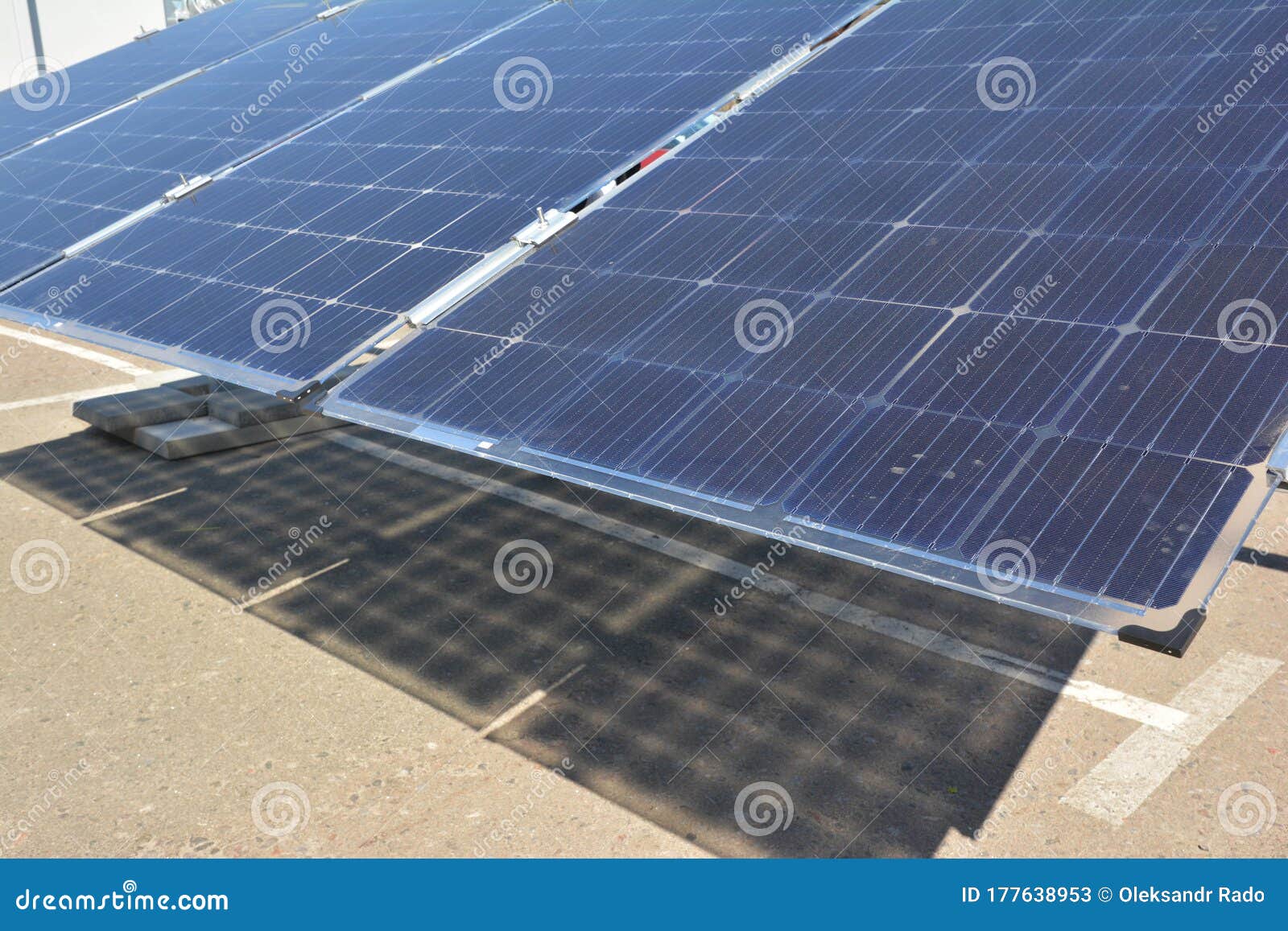 Installed on the Asphalt Large Solar Pannels, Source of Alternative ...