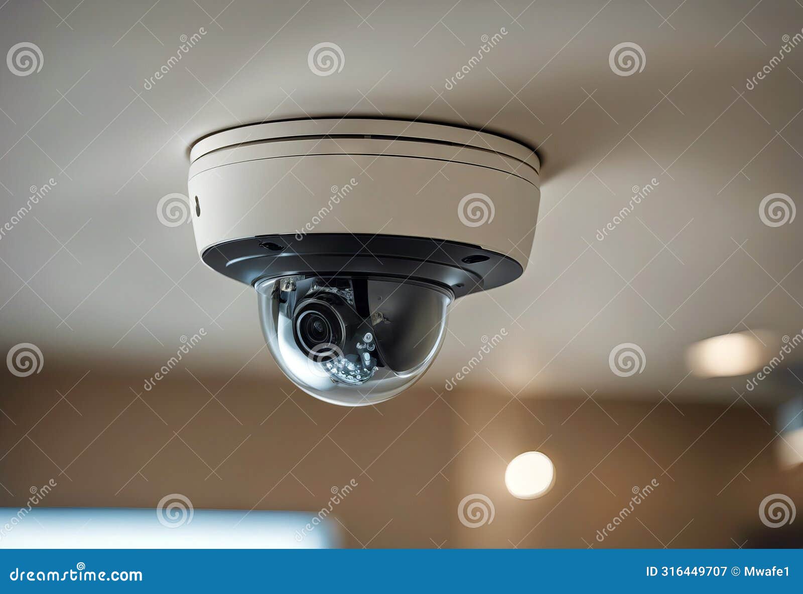 Installed Ceiling Camera Surveillance Security Cctv System Safety Video ...