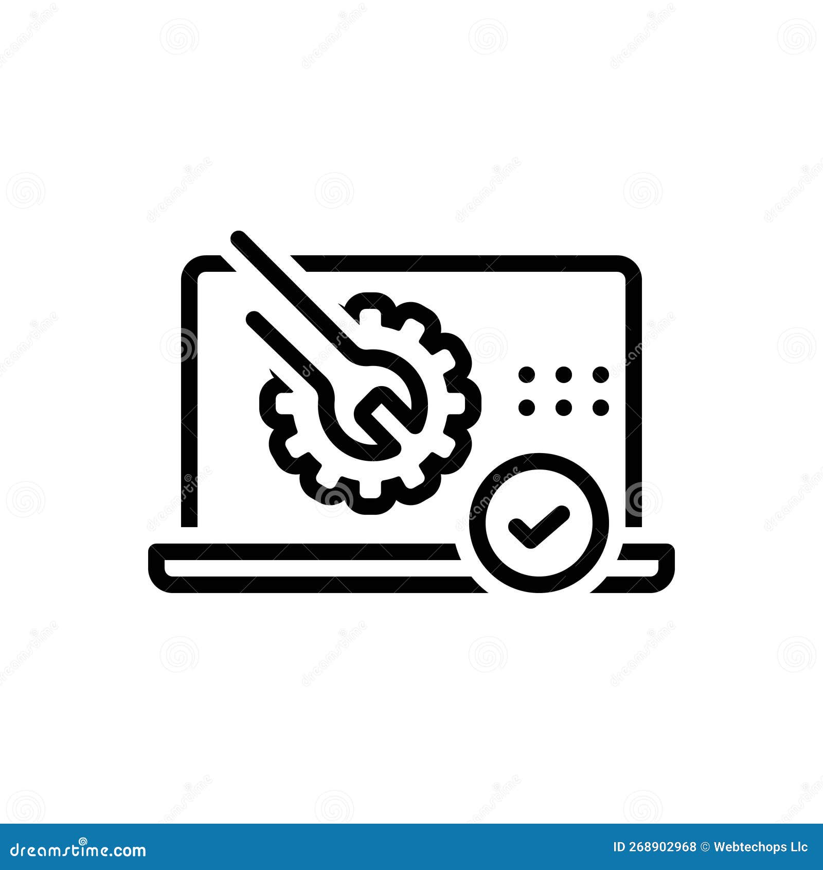 Black Line Icon for Installed, Update and Maintenance Stock Vector ...