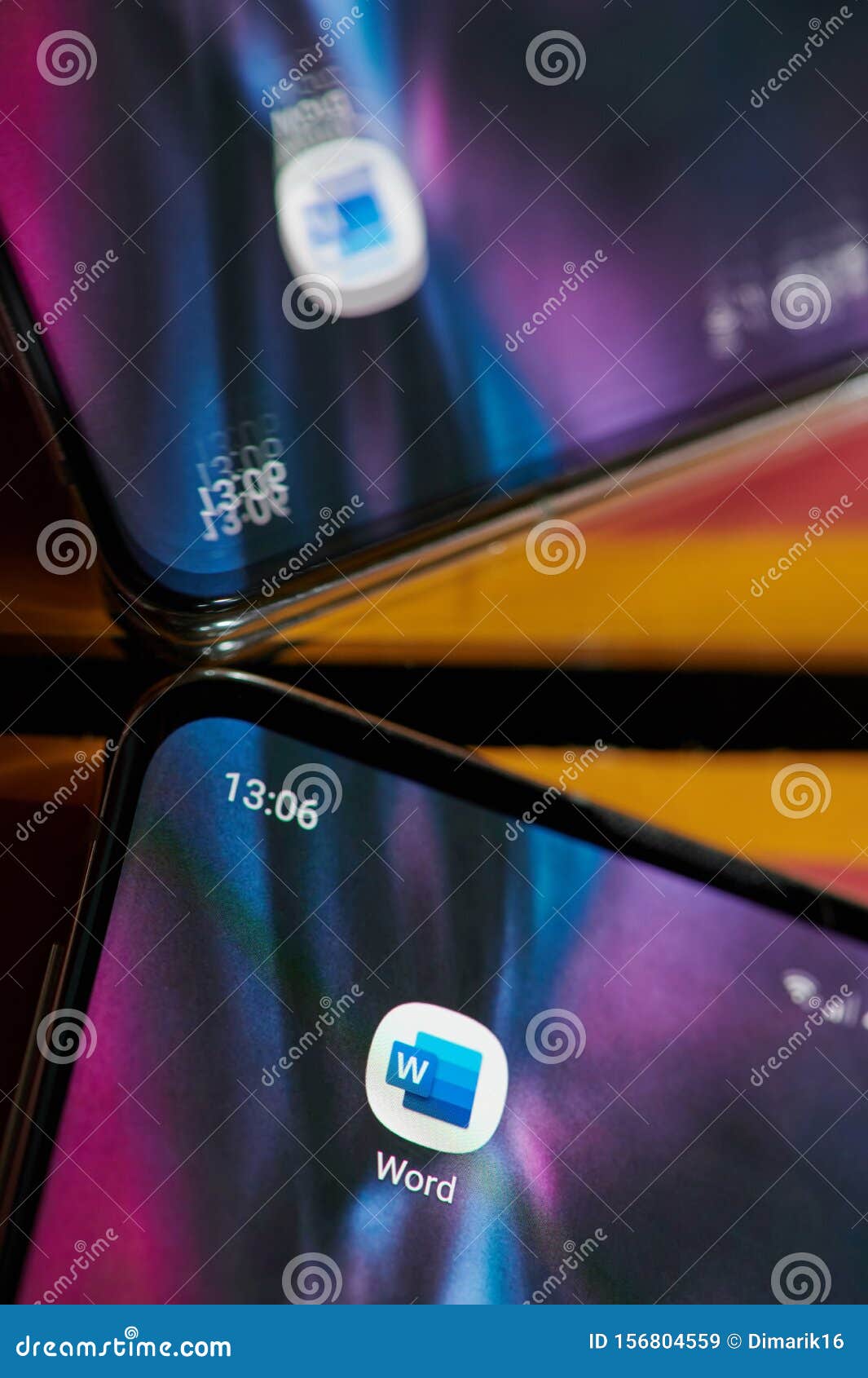 Installed Microsoft Word Application on Smartphone Editorial Stock ...