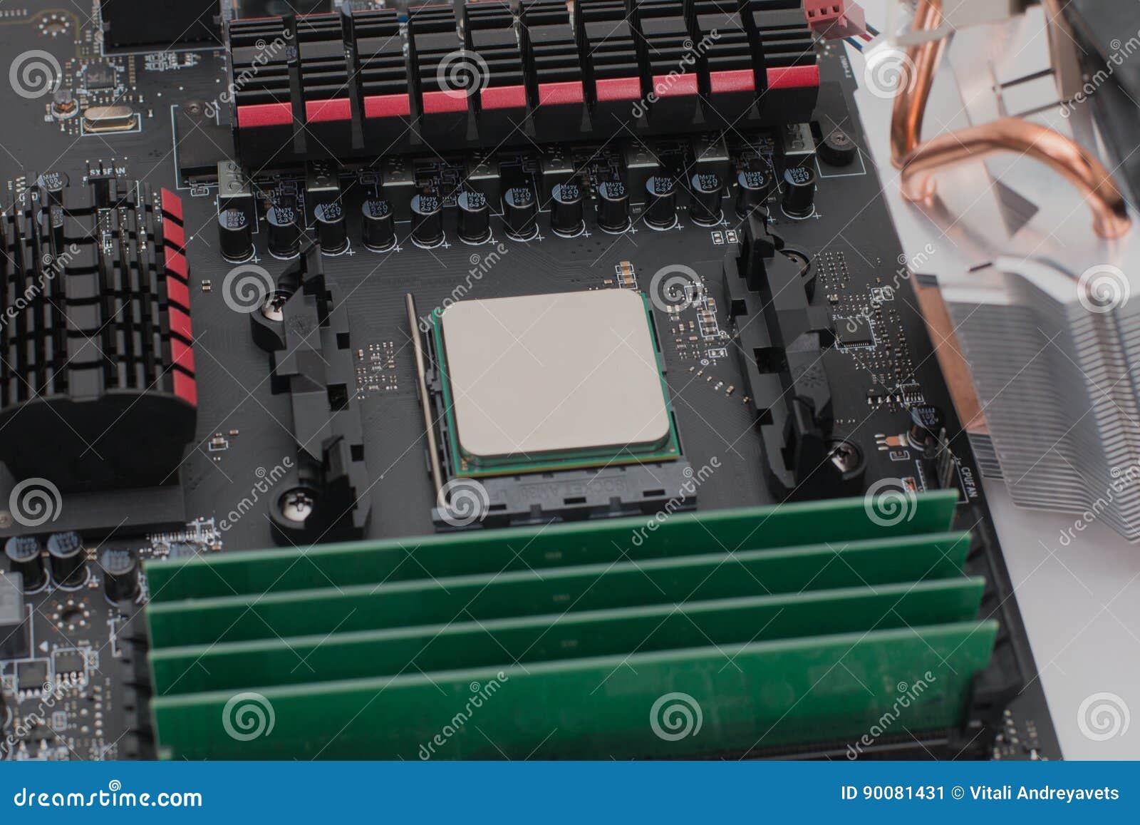 Installed RAM on the Motherboard Stock Image - Image of equipment ...