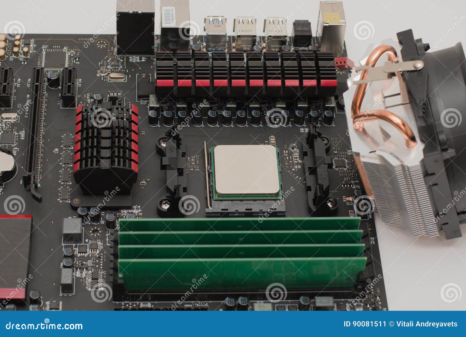 Installed RAM on the Motherboard Stock Image - Image of isolated, macro ...