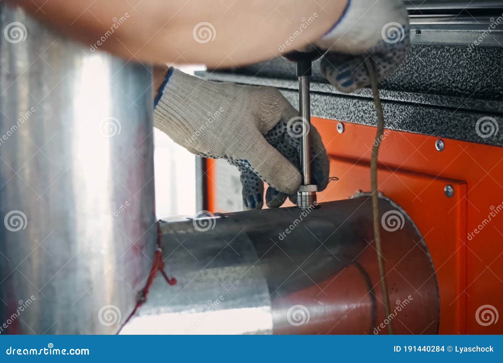 Installing Air Thrust Sensor on the Tube Stock Photo - Image of ...