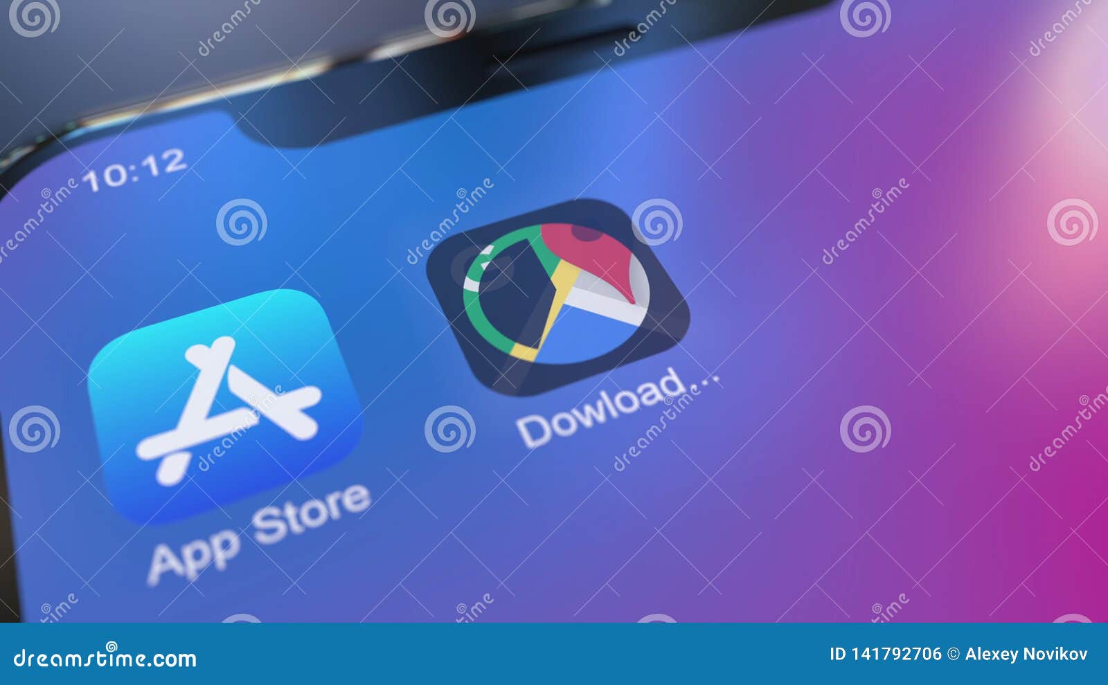 Installing Google Maps App on the Modern IPhone Smartphone. Editorial ...