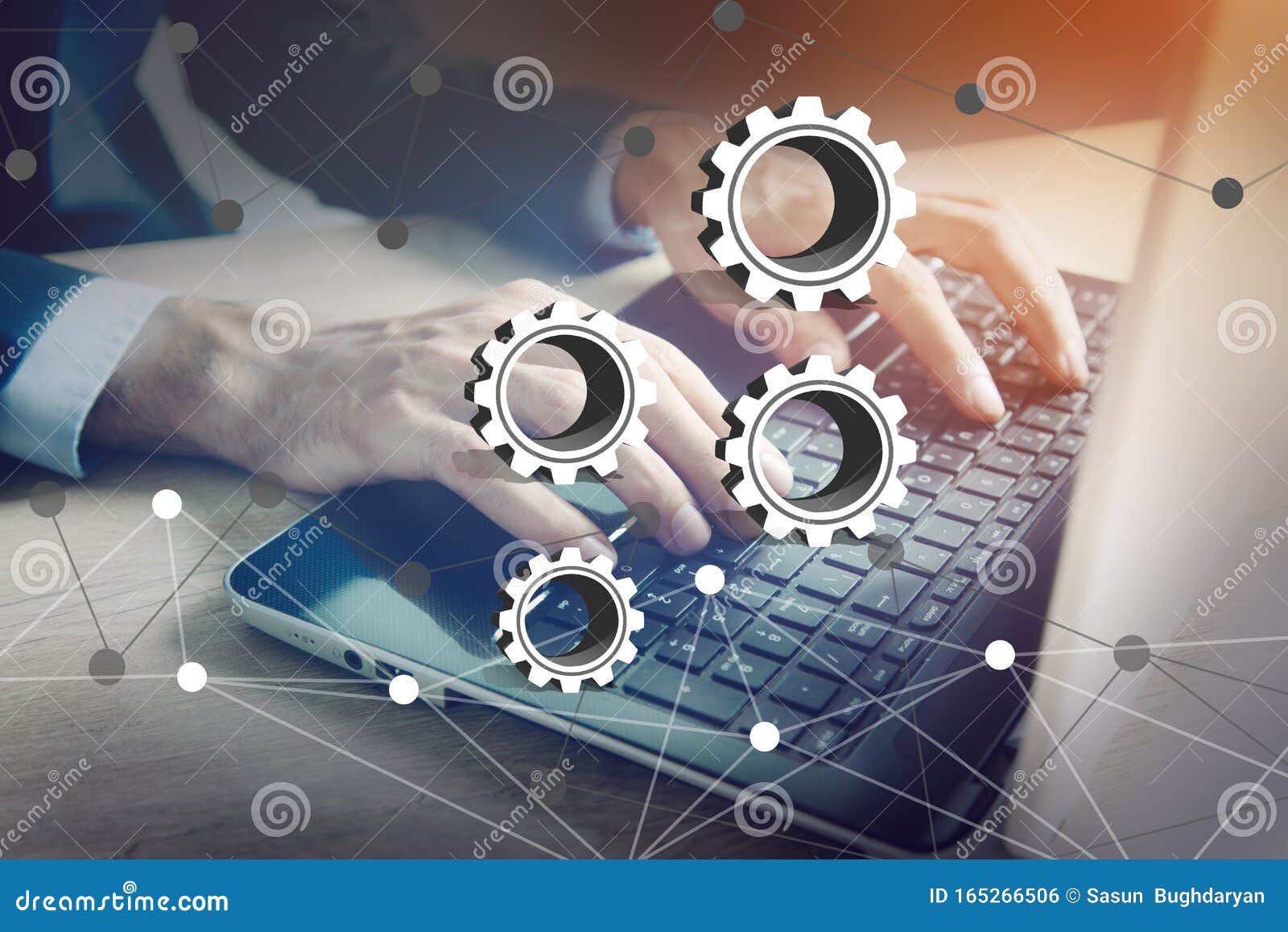 Installing the Application on the Computer Stock Photo - Image of ...