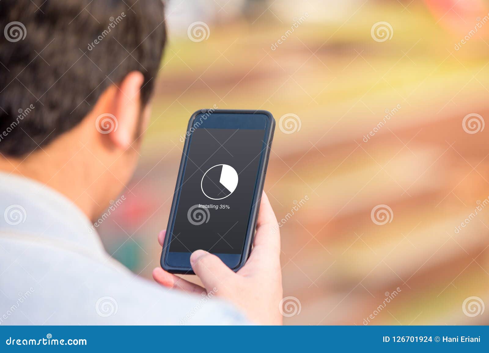 Installing Application Process on Smartphone Concept Stock Photo ...