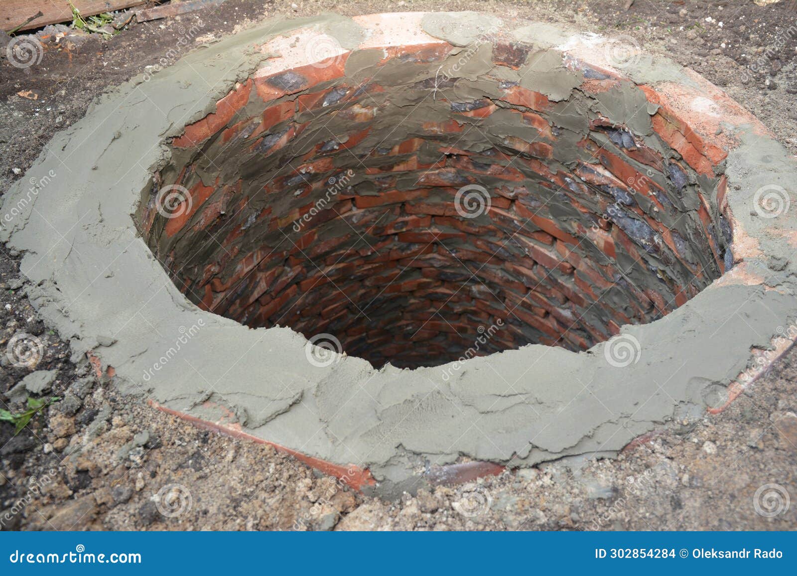 Installing Brick Septic Tank. Sewer Brick Tank Hole Installation on ...