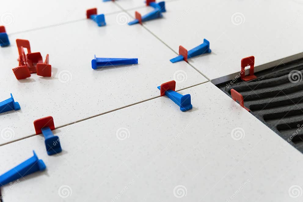 Installing Ceramic Floor Tile in New Construction Work by Tile Glue for ...