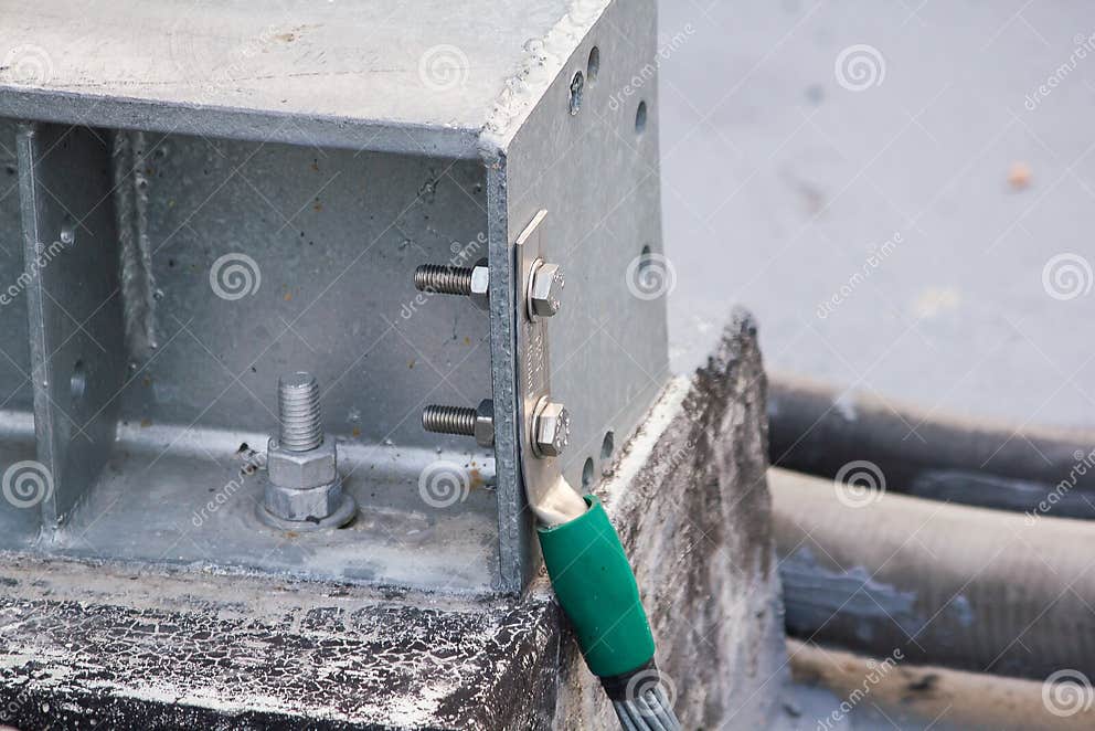 Installing the Ground Wire System with the Steel Frame Stock Photo ...