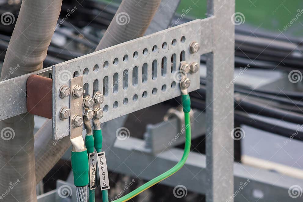 Installing the Ground Wire System with the Steel Frame Stock Image ...