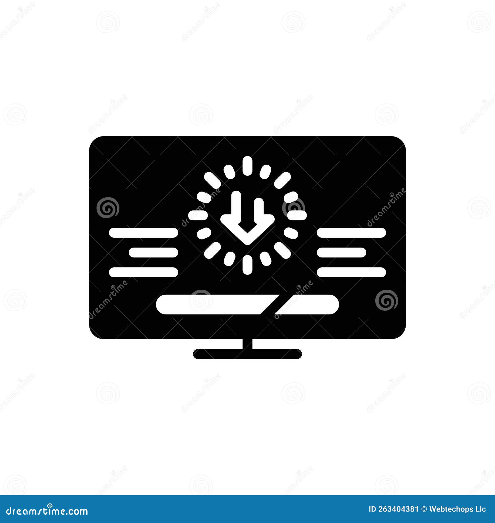 Black Solid Icon for Installing, Update and Progress Stock Vector ...