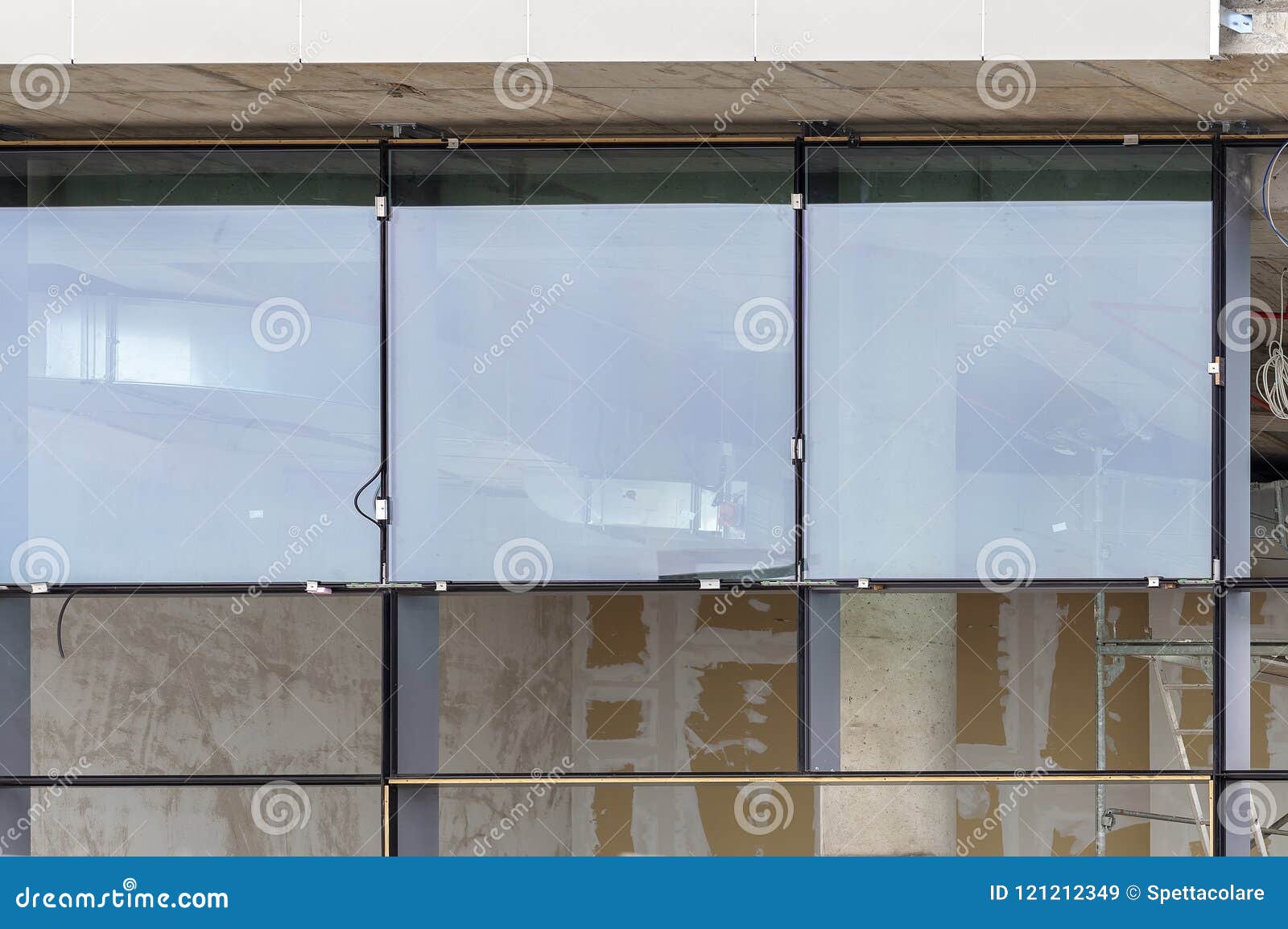 Installing Large Size Glass Windows 3 Stock Image - Image of window ...