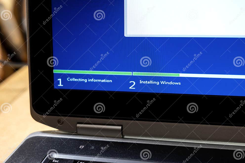 Installing Microsoft Windows Operating System, Progress Bar Going Up. Reinstalling, Updating Win ...