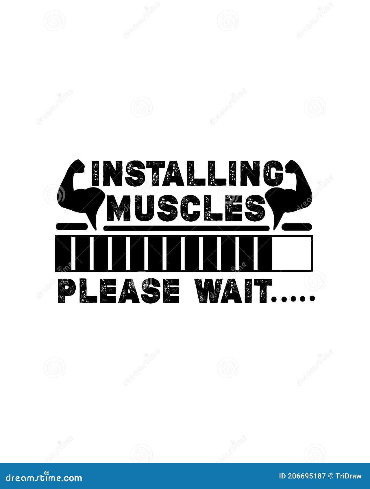 Installing Muscles Please Wait. Hand Drawn Typography Poster Design ...