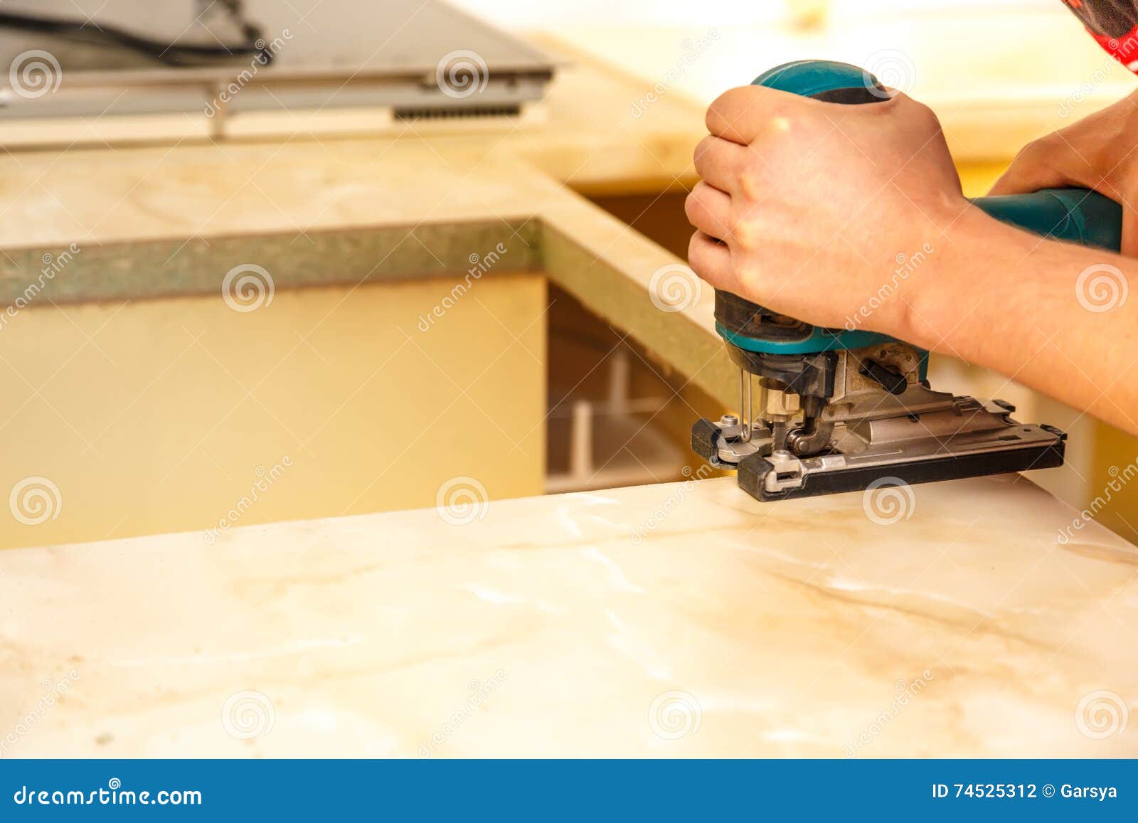 Installing New Induction Hob Stock Photo - Image of cooking ...