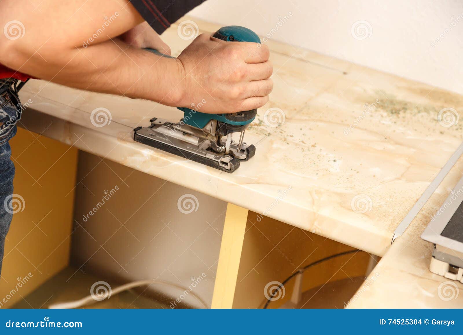 Installing New Induction Hob Stock Photo - Image of cooking, house ...