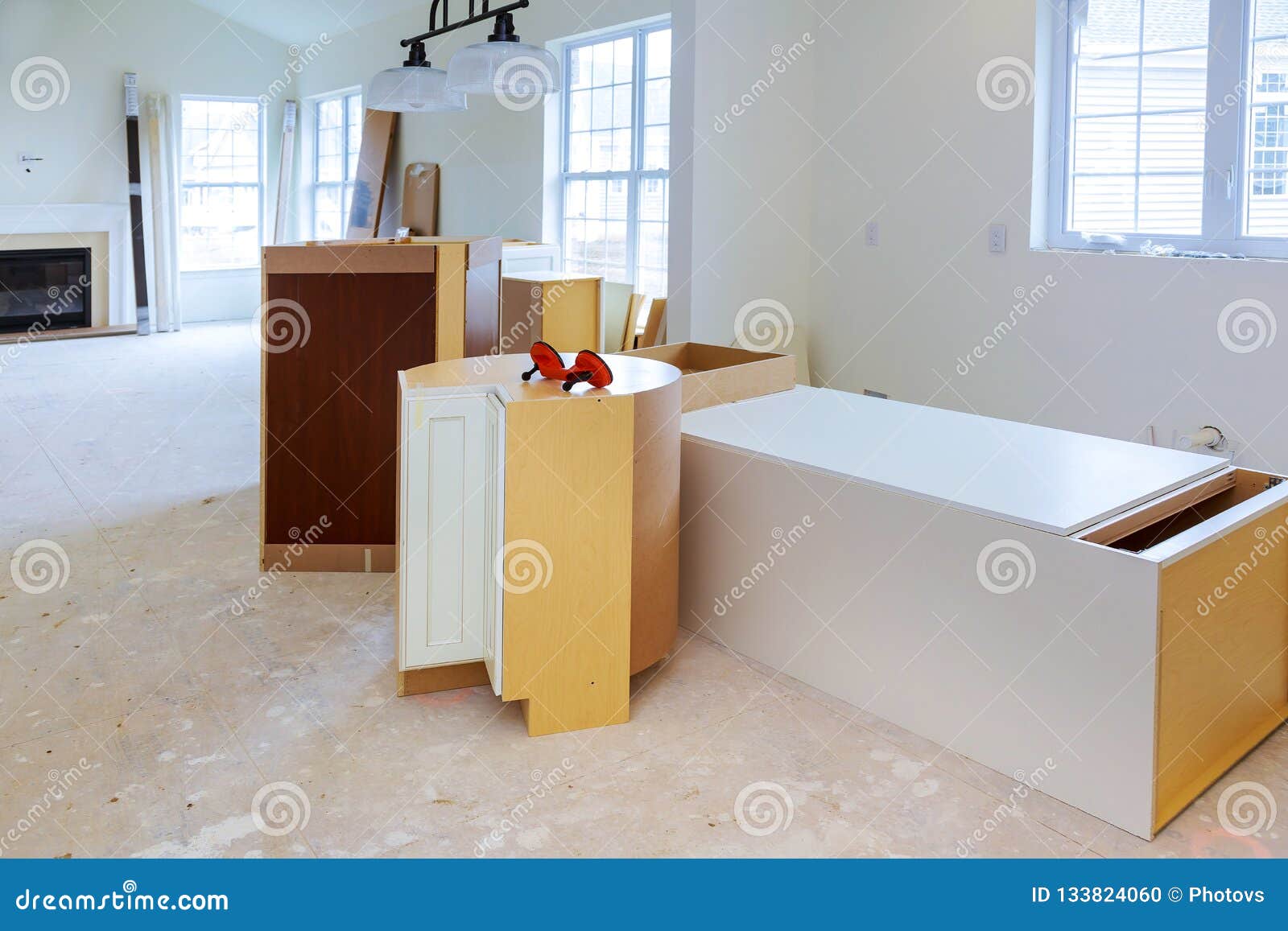 Installing New Induction Hob in Modern Kitchen Stock Photo - Image of ...