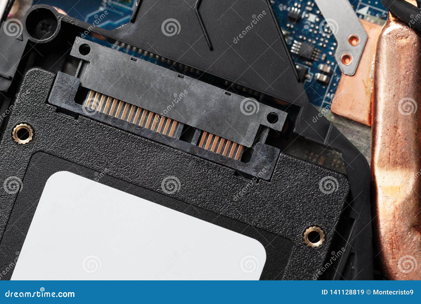 Installing New Solid-state Drive To Laptop Pc. Sata and Power ...