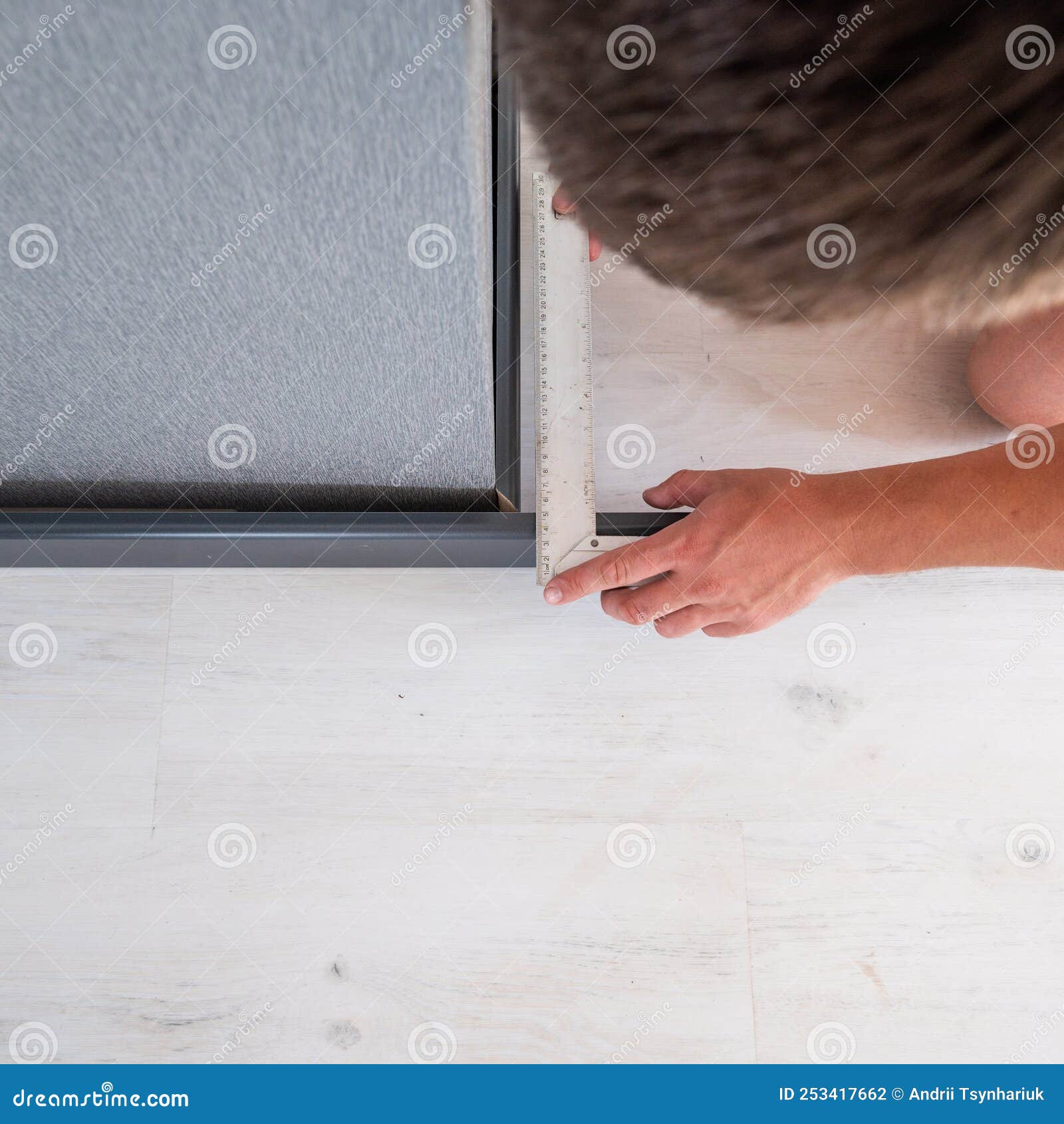 Installing a Plinth in the Room, Measuring the Required Length Using a ...