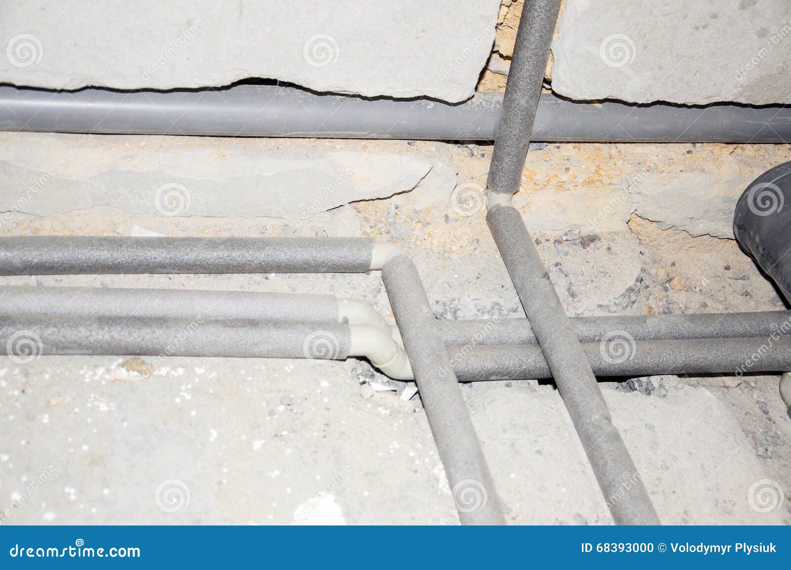 Installing plumbing. stock photo. Image of household - 68393000