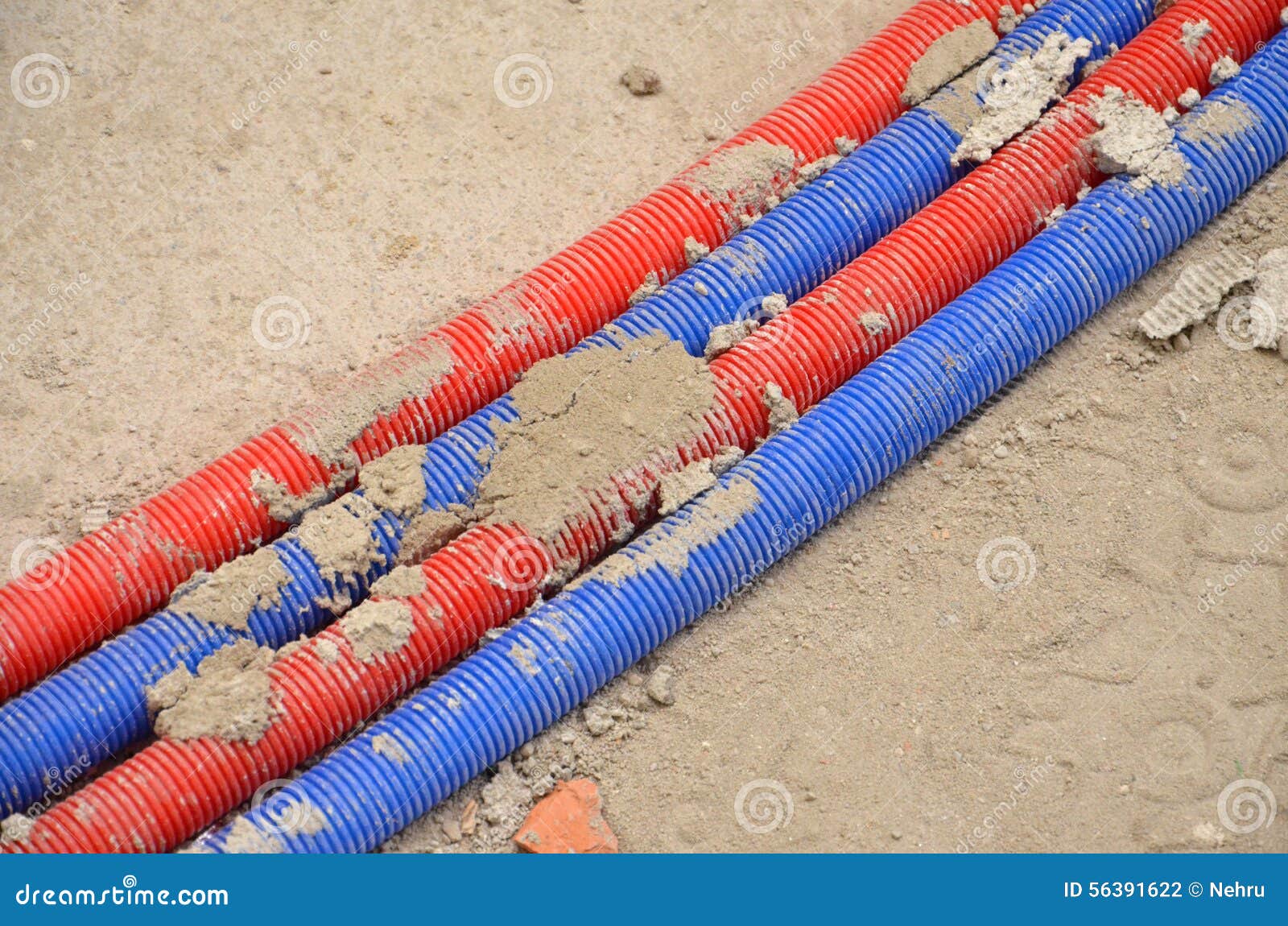 Installing Power Outlets. Power Sockets on Initial Stage of ...
