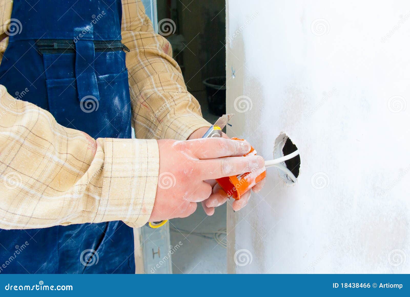Installing power socked stock photo. Image of socket - 18438466