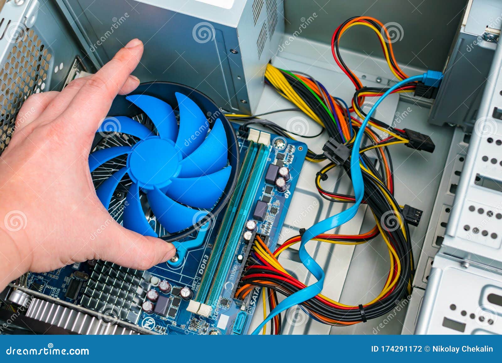 Computer Motherboard And Cpu Installing The Processor Stock Photo ... Computer Motherboard And Cpu Installing The Processor Stock Photo ...