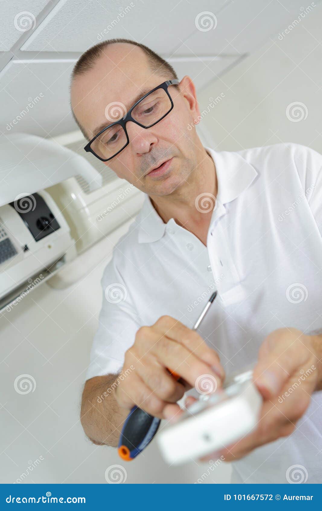 Installing Programmable Room Thermostat Stock Photo - Image of electric ... Installing Programmable Room Thermostat Stock Photo - Image of electric ...