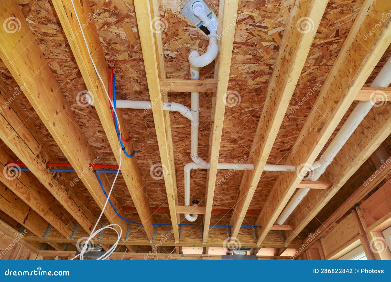 Installing Pvc Plastic Drain Pipe Water Piping System for New Home ...