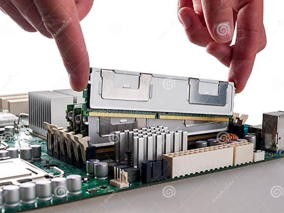 Installing Ram Modules In The Computer Motherboard Replacing And Repairing Computer Components