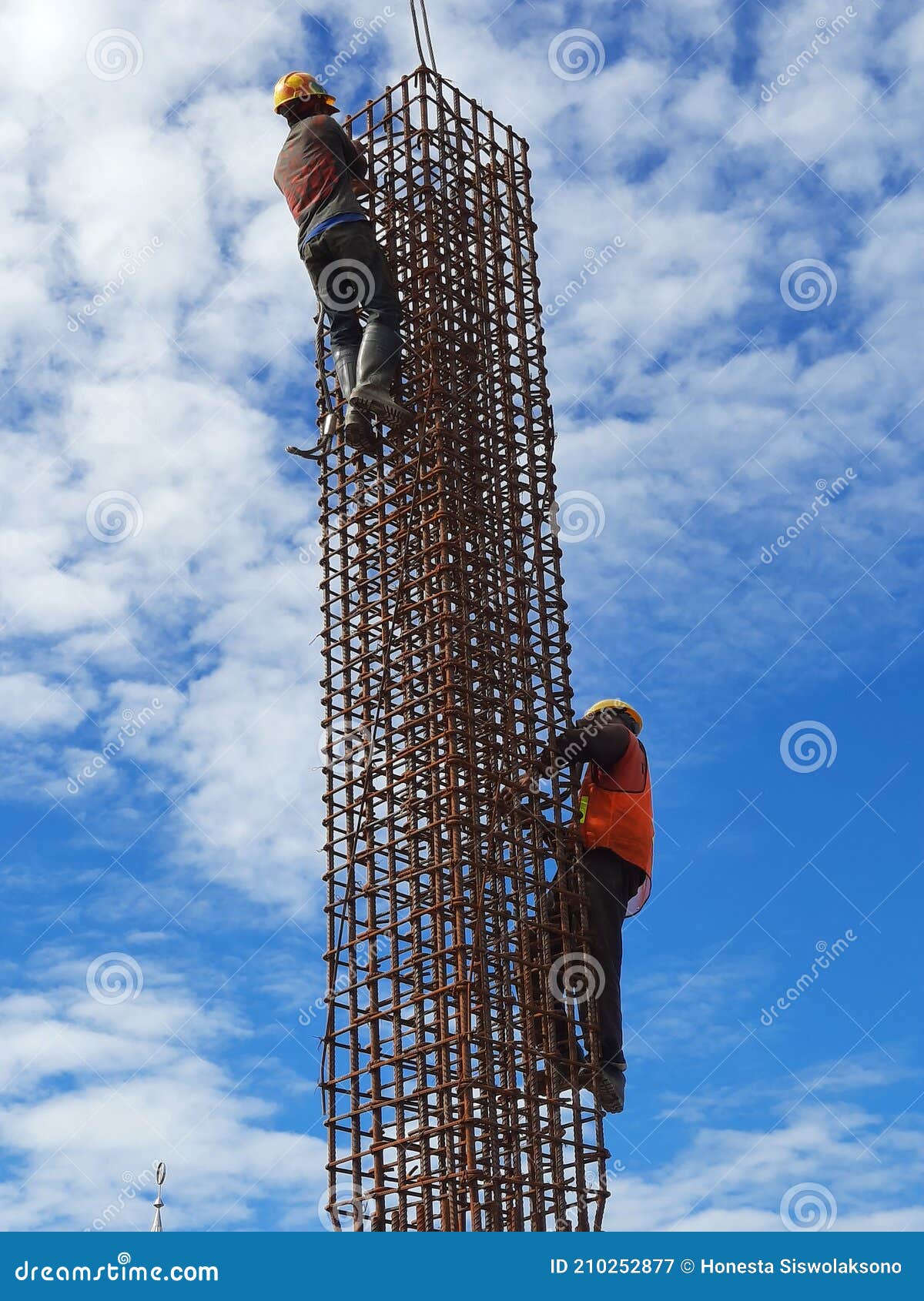 Installing Reinforcement for Column Building Stock Image - Image of ...