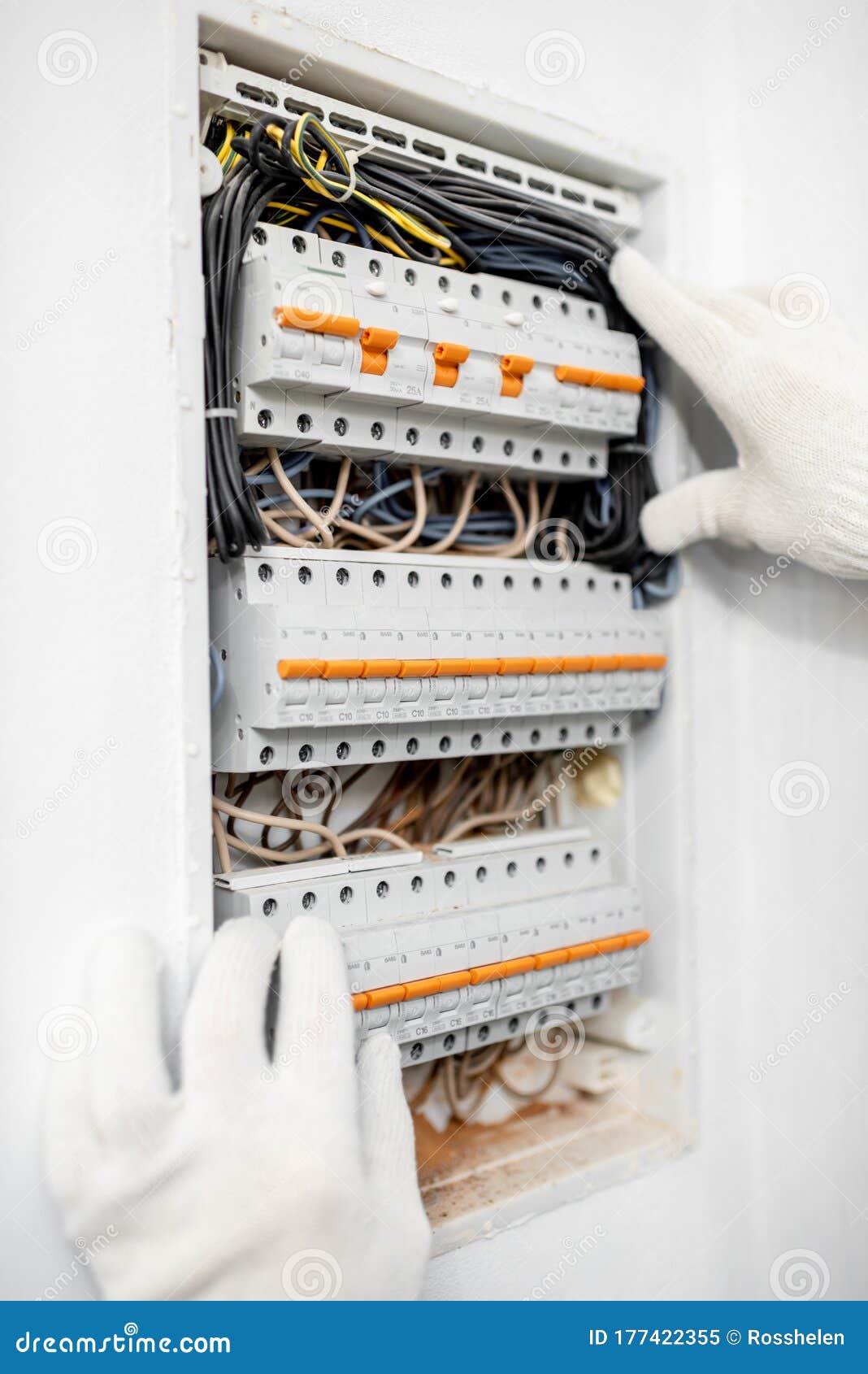 Installing or Repairing Electrical Panel Stock Image - Image of ...