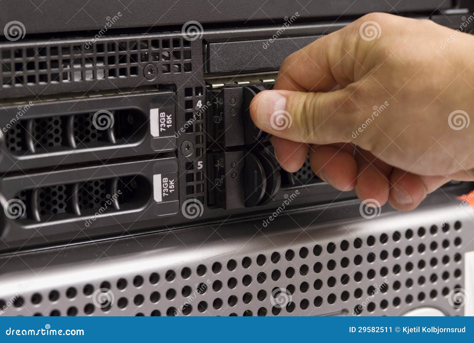 Installing Server Hard Drive Stock Image - Image of installing, network ...