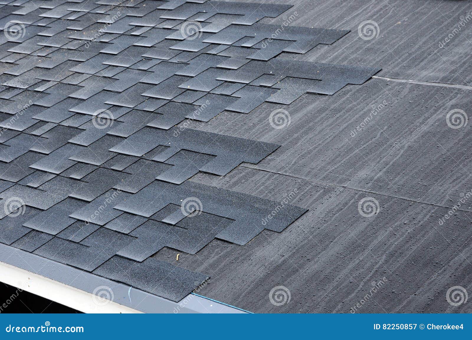 Installing Shingles. Installing Bitumen Roof Shingles. Stock Image ...