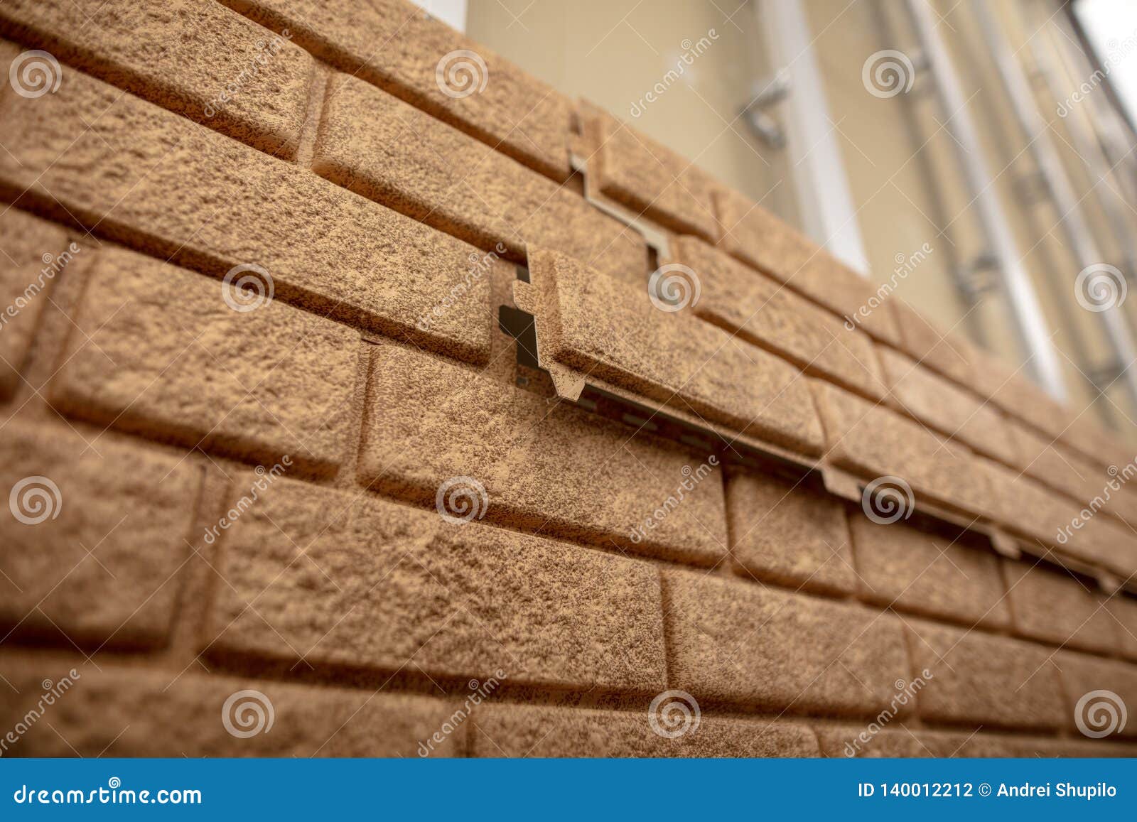 Installation of Plastic Siding Under the Brick Stock Photo - Image of ...