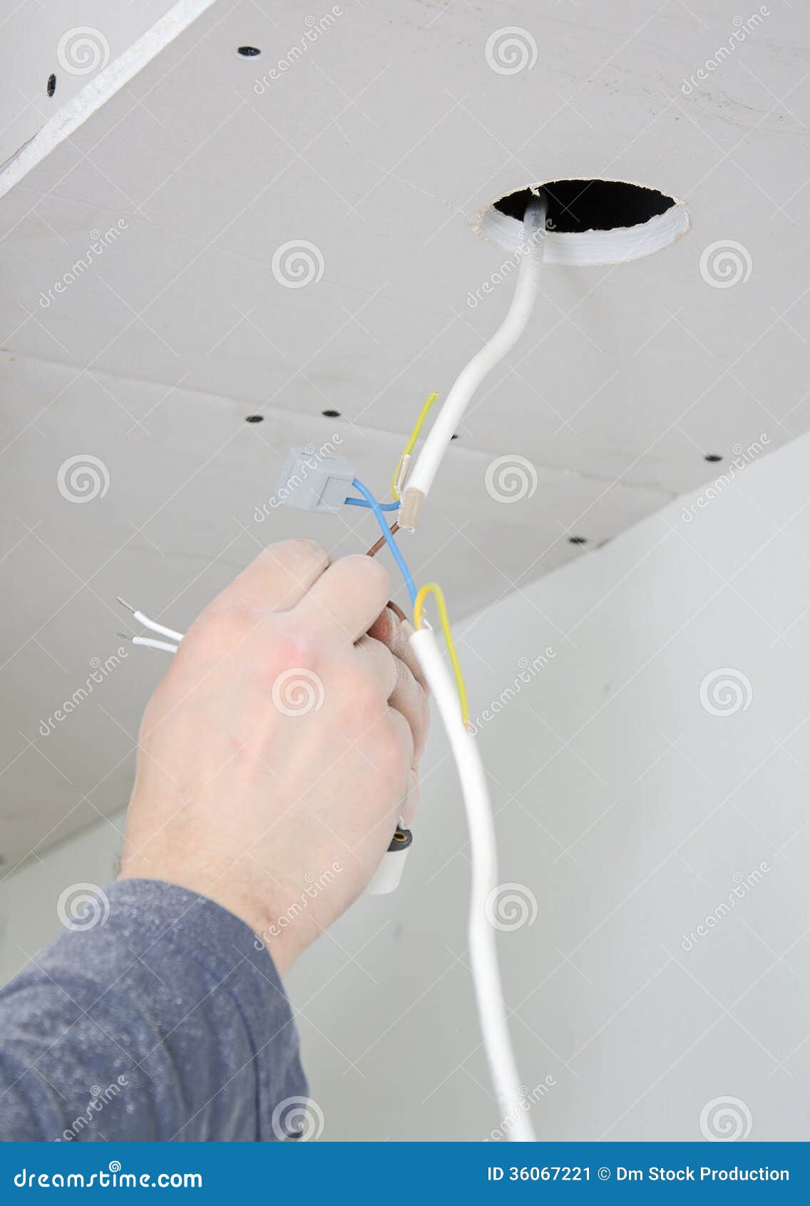 Installing of Socket for Light Bulb Stock Image - Image of professional ...