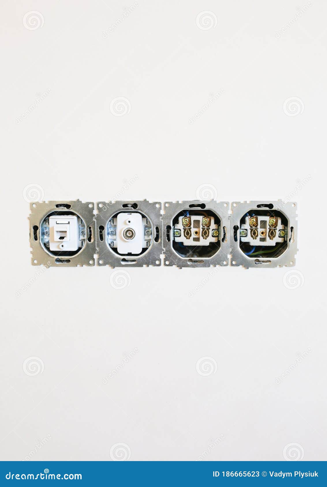 Installing of the Socket. Maintenance Repair Works Renovation in the ...