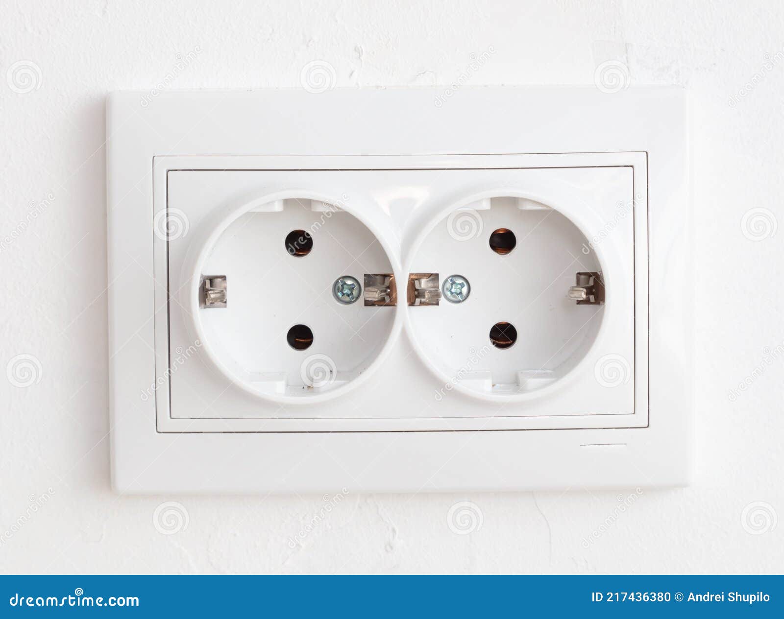 Installing a Socket in a White Wall. Stock Photo - Image of interior ...