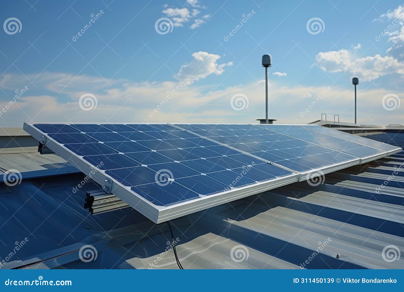Installing a solar panel stock illustration. Illustration of science ...