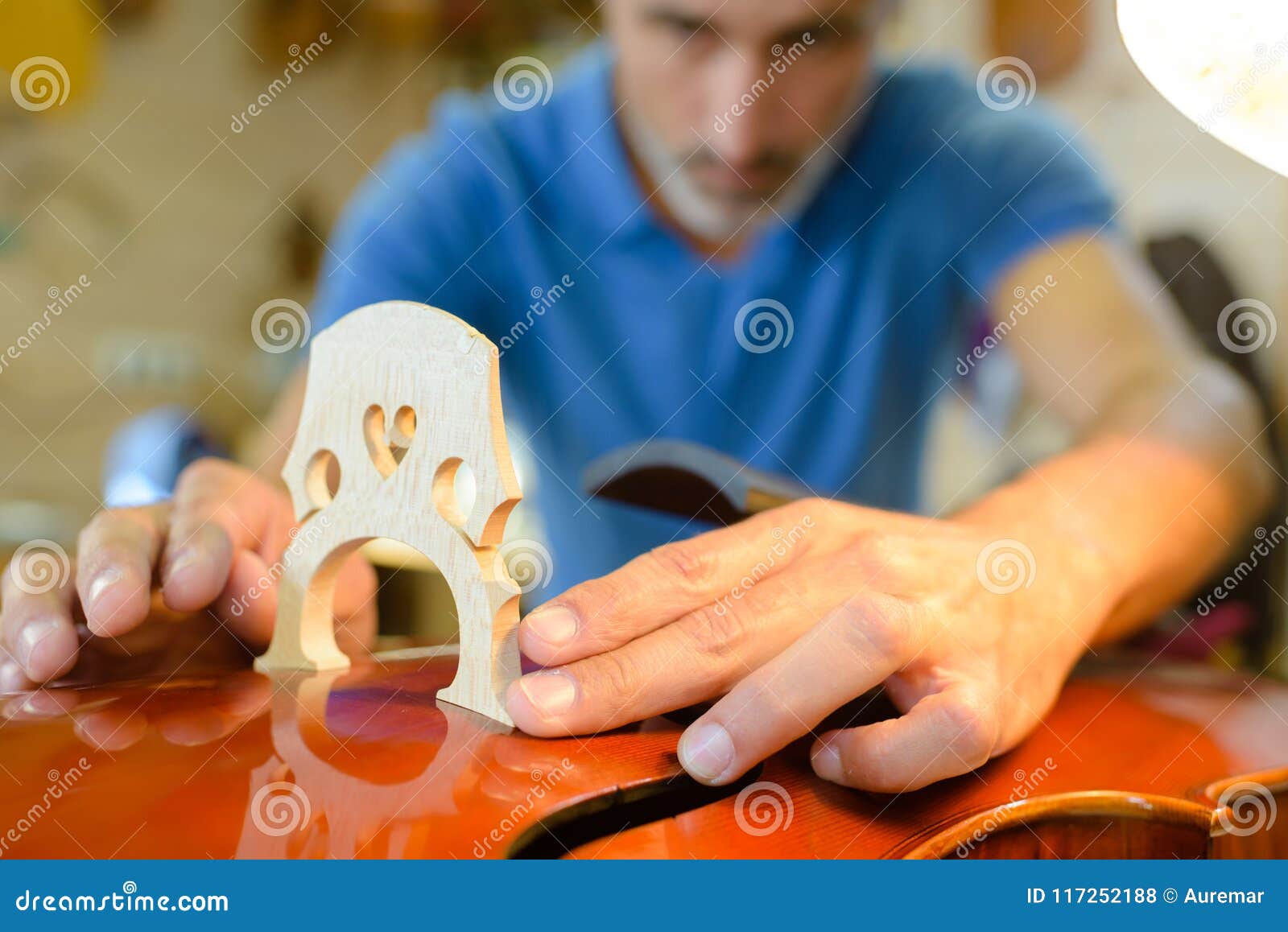 Installing String Instrument Bridge Stock Photo - Image of secure ...