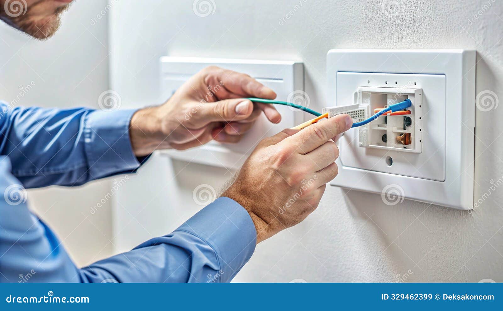 Installing a Wall Ethernet Socket Connecting Wires To an Socket AI ...