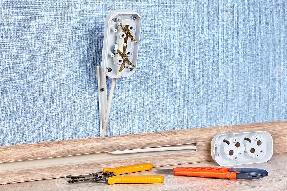 Installing Wall Plugs with Hand Tools Stock Image - Image of device ...