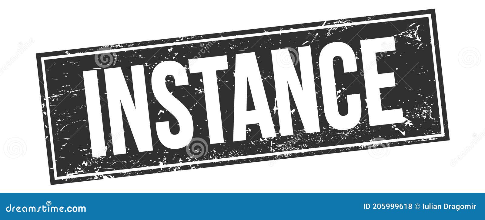INSTANCE Text on Black Grungy Rectangle Stamp Stock Illustration ...