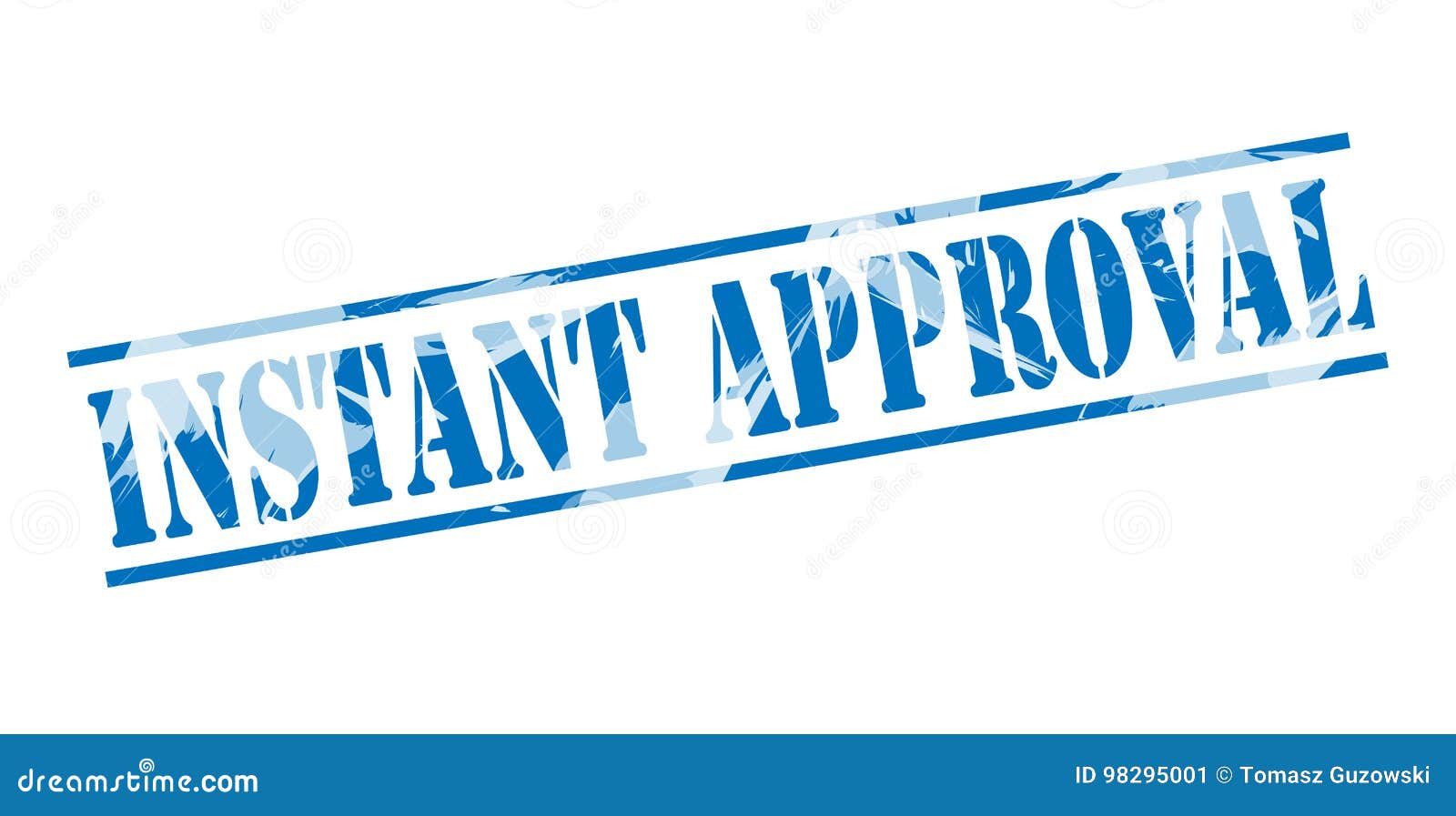 Instant Approval Blue Stamp Stock Illustration - Illustration of white ...