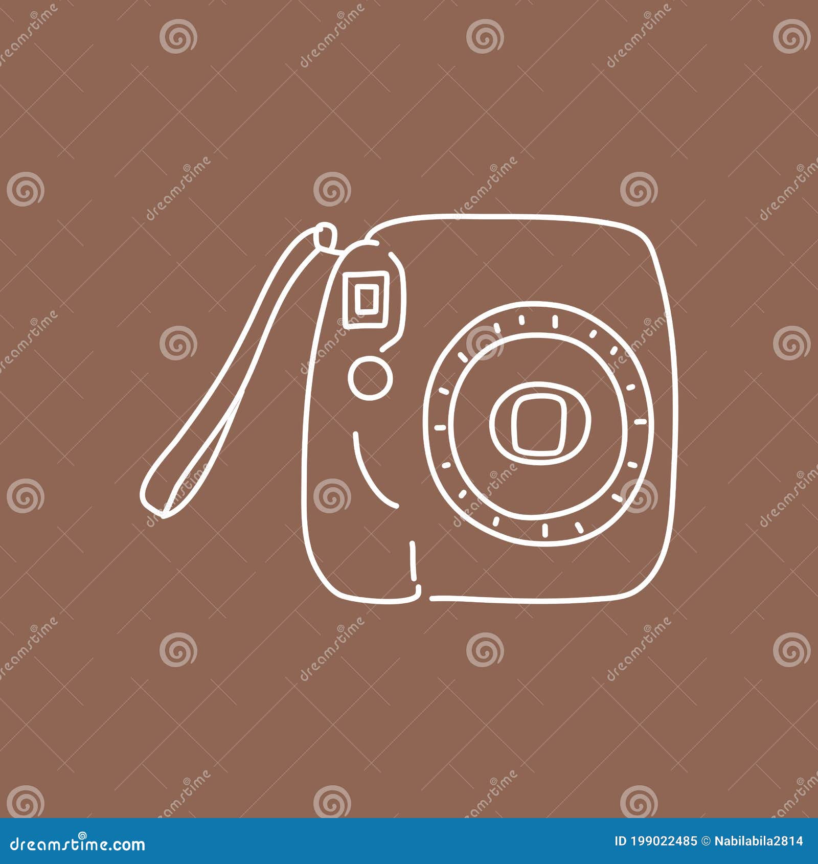 Instant Camera Camera Sketch Icon Traveler Doodle. Hand Drawn Vector ...