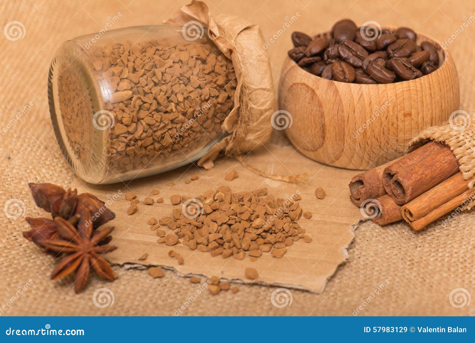 Instant and coffee beans stock image. Image of holiday - 57983129