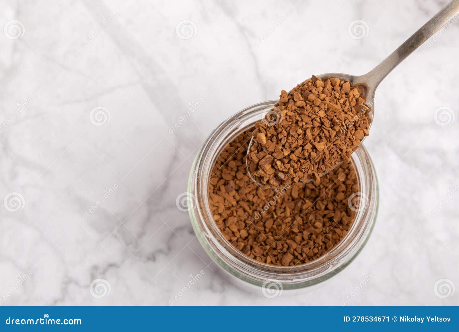 Instant Coffee Beans in a Spoon Stock Image - Image of chocolate ...