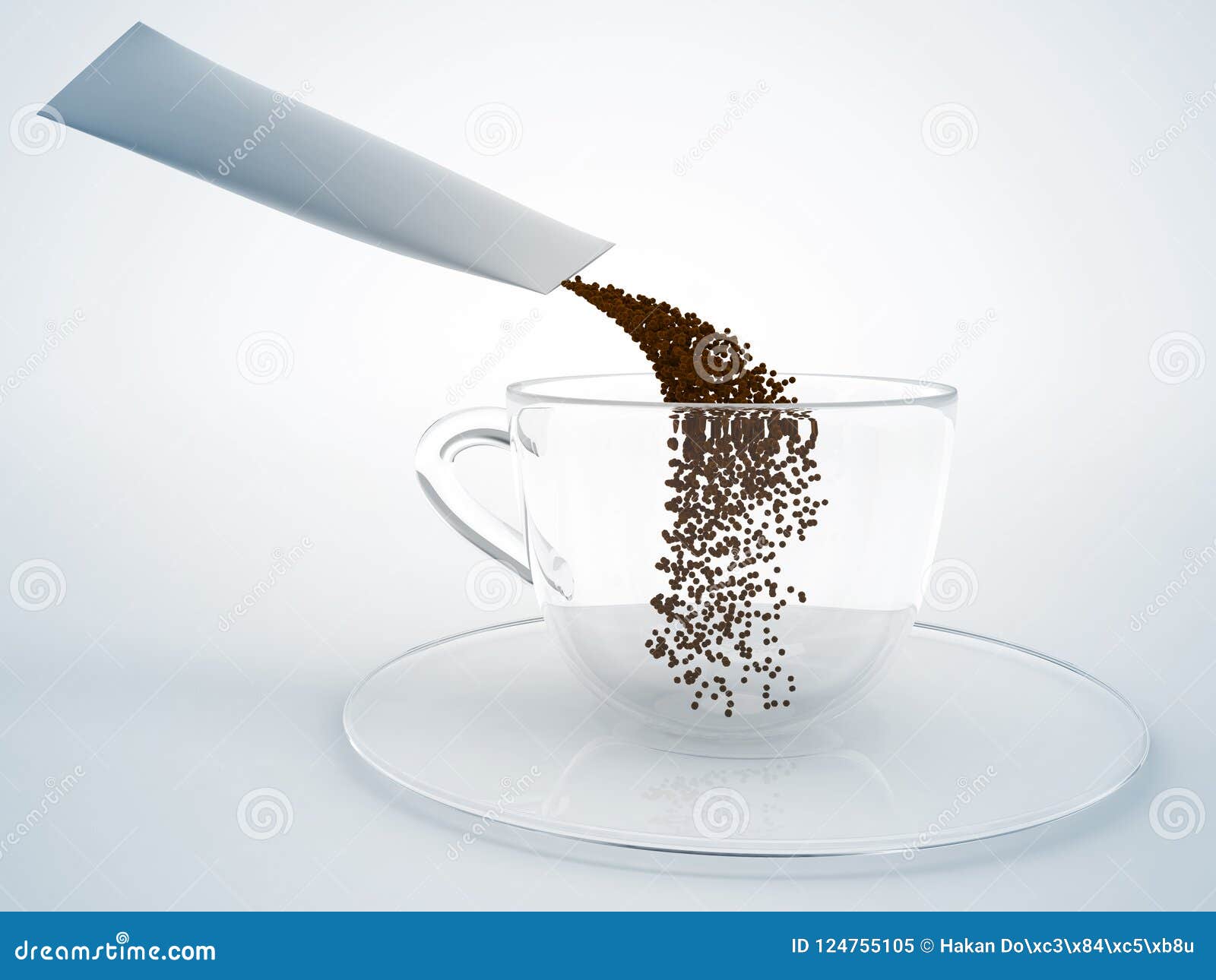 Instant Coffee Glass Jar With Coffee Granules. Product Package Template ...