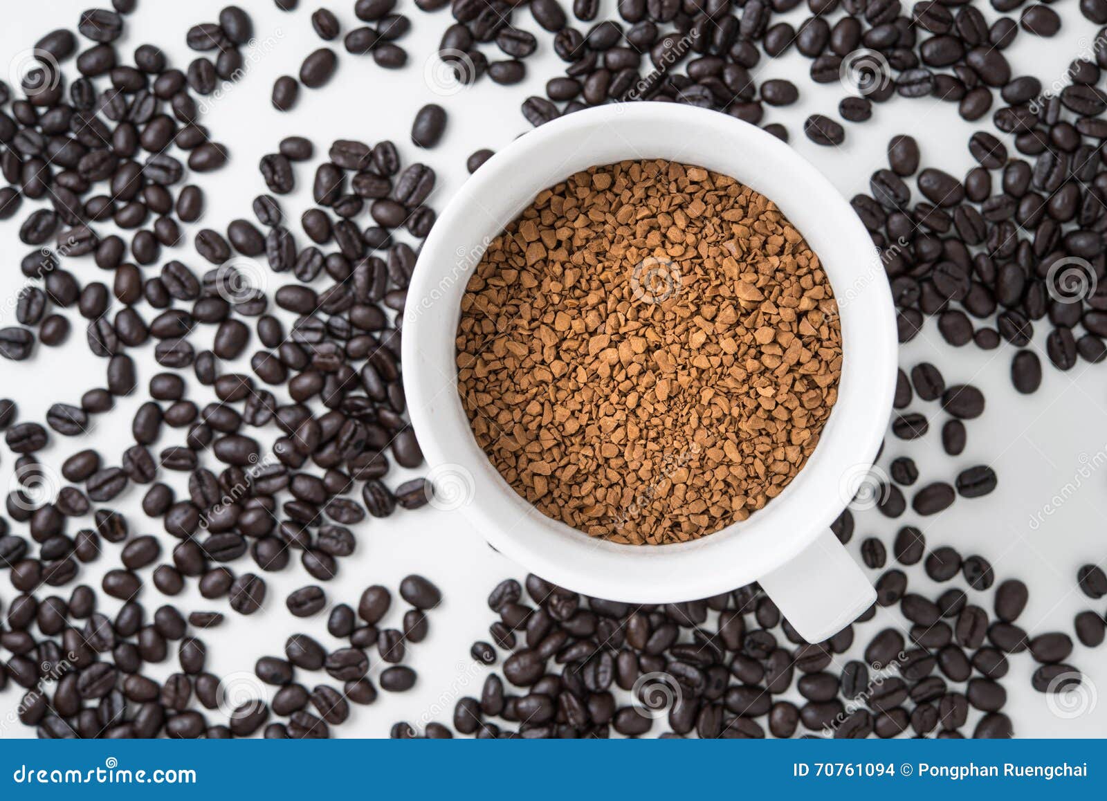 Instant coffee in cup stock photo. Image of plant, caffeine - 70761094