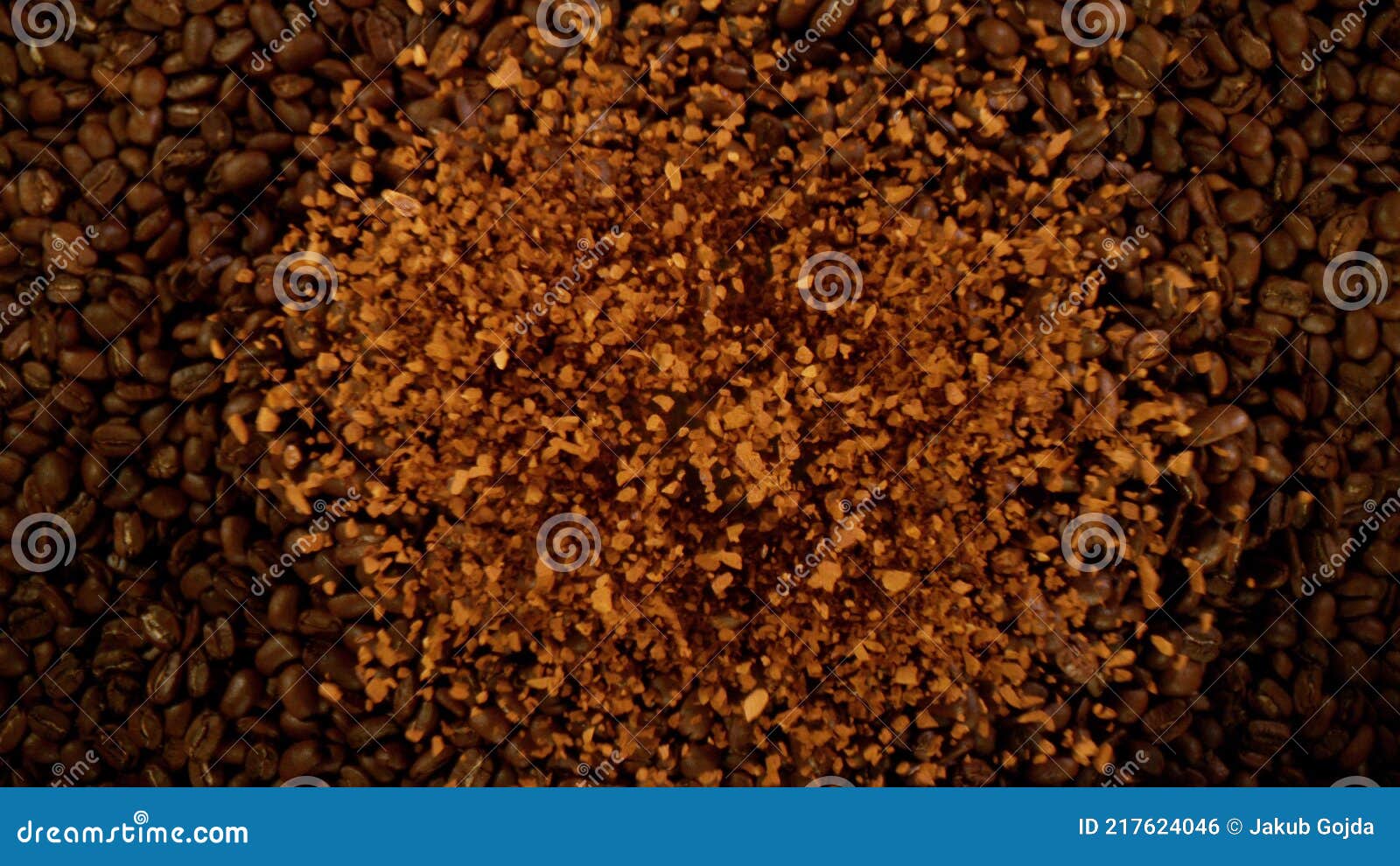 Instant Coffee Grains Explosion, Top View Stock Photo - Image of ...